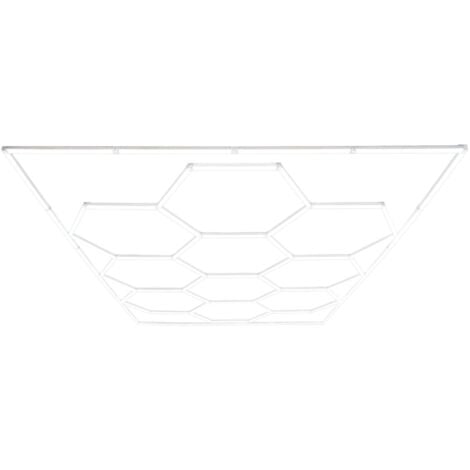Hexagon LED-Leuchten – 10 Leuchten mit Rahmen 2 x 5 I für Garage, Werkstatt