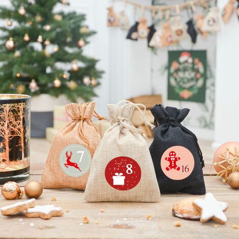 Pegatinas Calendario Adviento - 1-24 Pegatinas de Numeros - Adhesivos ...