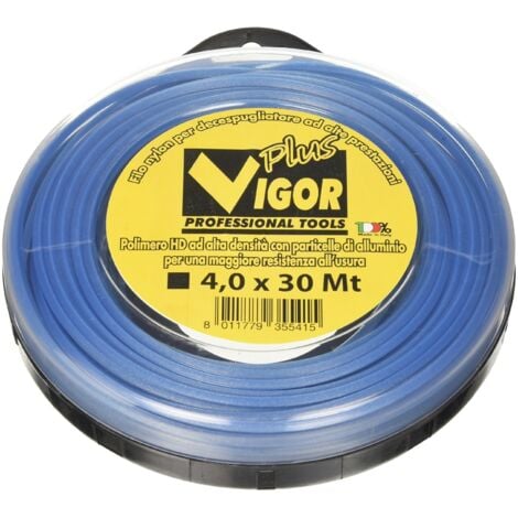 FILO DECESPUGLIATORE TAGLIAERBA VIGOR QUADRO ALLUMINIO BLU METRI 30 MM. 4