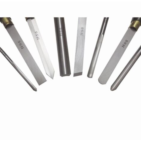 Set sgorbie scalpelli hss per tornio legno 8 pz Holzmann h8tlgn