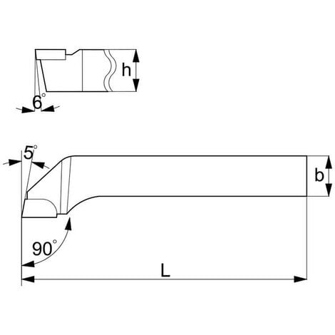 Utensile iso 6 tornitura esterna sinistro 20x20 mm x tornio Fervi ...