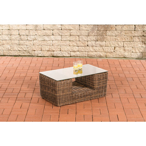 Tavolo in vetro Moss 80 x 50 cm marrone-meliert