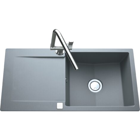 Évier granit gris Luisina EPURE 1 grand bac 1 égouttoir