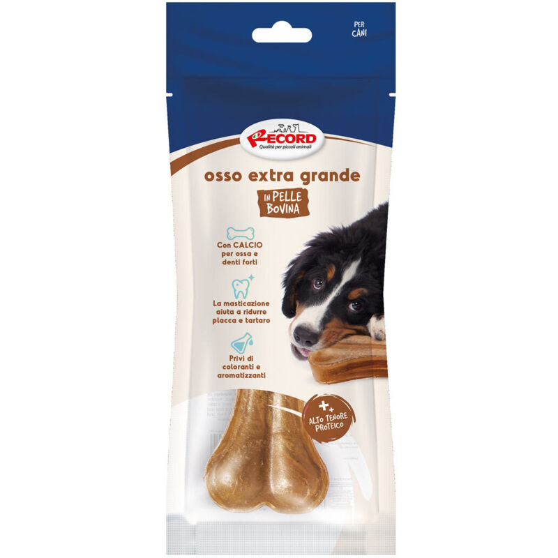 Osso extra grande termoretratto in pelle bovina da masticare per cani