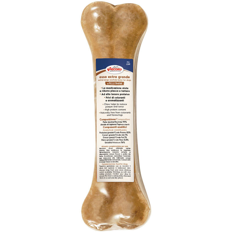 Osso extra grande termoretratto in pelle bovina da masticare per cani