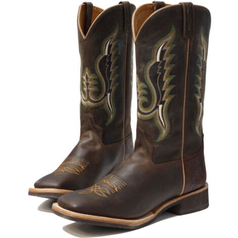 Stivali Western Old West con punta quadrata e gambale marrone: 45