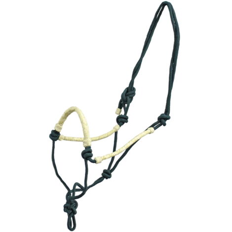 Cavezza in nylon annodata con riporti rawhide - Rosso