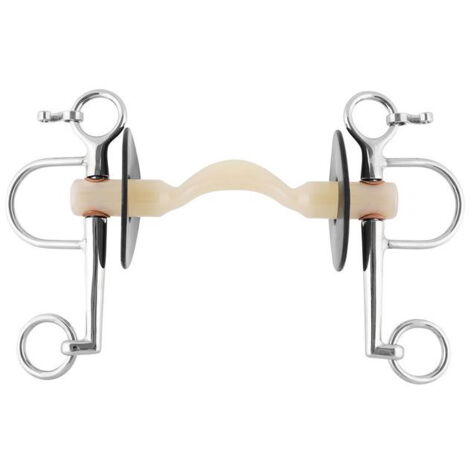 Pelham Nathe con imboccatura in plastica bianca rigida 20 mm ed aste ...