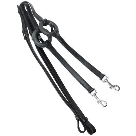 Redini per cavalli fisse in cuoio liscio con elastico tondo e ...