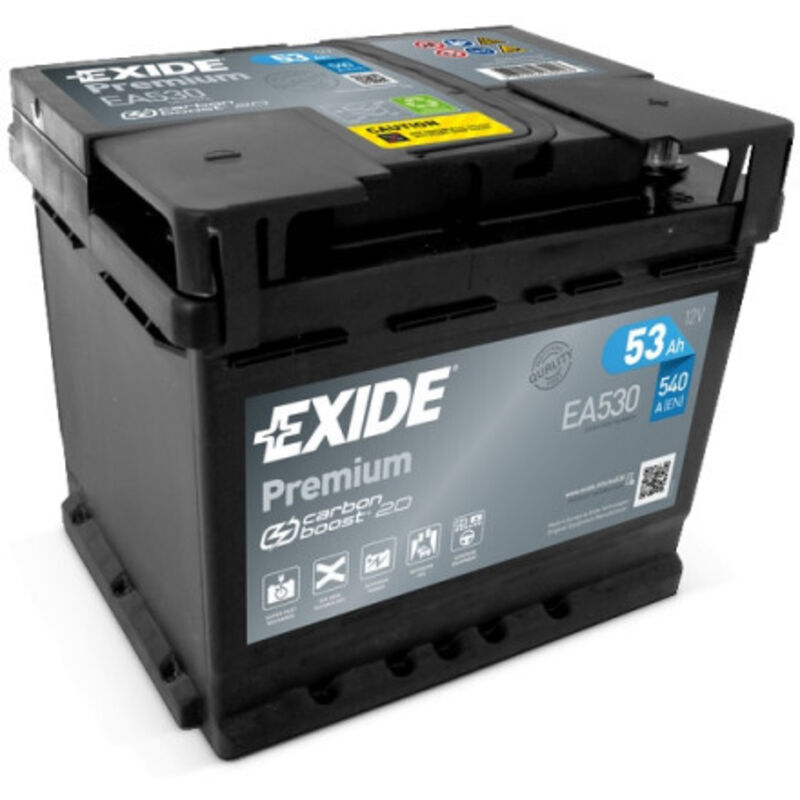 BATTERIE EXIDE PREMIUM L1 12V 53AH 540A 207X175X190 +D EA530