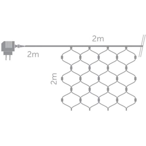 SPIKA LED - 2 x 2 m - 144 LED - blanc - câble noir - 36 V