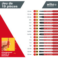 Wiha Jeu de tournevis et embouts slimVario® Jeu mixte de 19 pcs y ...
