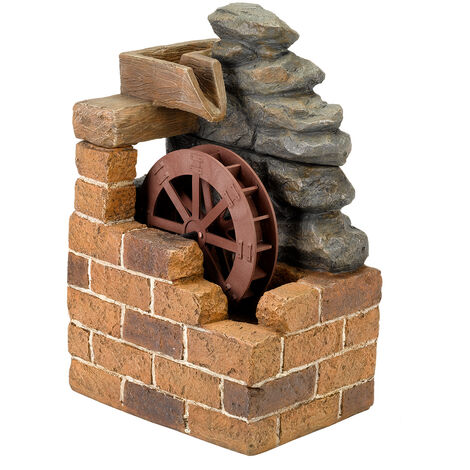 49cm Solar Power Outdoor Novelty Water Mill Wheel Water Feature ...