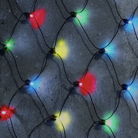 2.4m x 2.4m Outdoor Battery LED Christmas Net Lights Multi Colour with ...