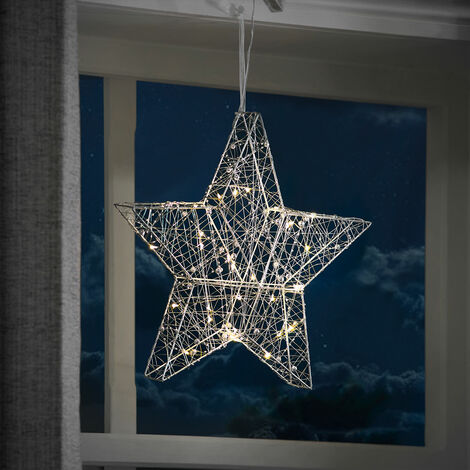 38cm LED Christmas Star Wire Silhouette Decoration Indoor Home Window ...
