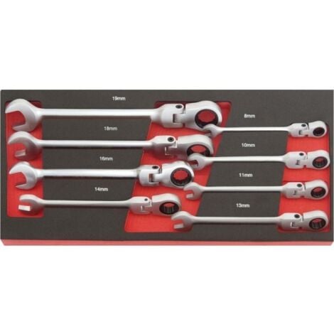 MODULO EVA LLAVES COMBINADAS DE CARRACA ARTICULADAS 8 PIEZAS PARA CARRO DE HERRAMIENTAS
