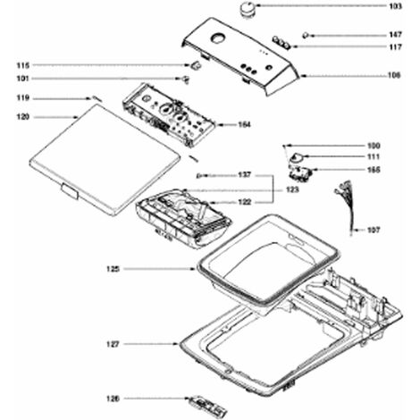 Coperchio di rivestimento (riferimento 127) - Lavatrice - BRANDT - 324016