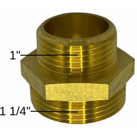 Reduziernippel Messing 1 1/4" flachdichtend 1" gewindedichtend Heizung Solar
