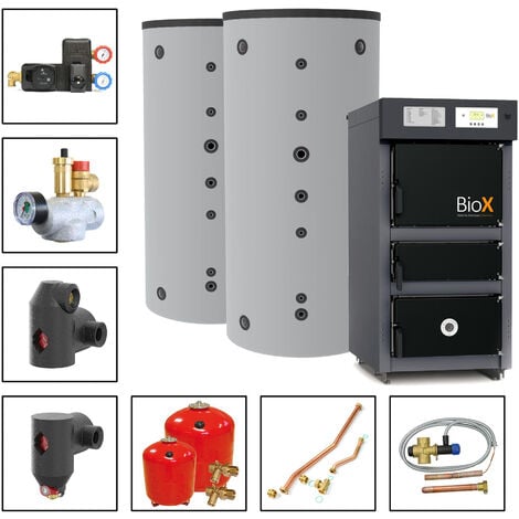 Solarbayer Holzvergaserset BioX 20- 1C Variante C mit 2xSLS-800S ...