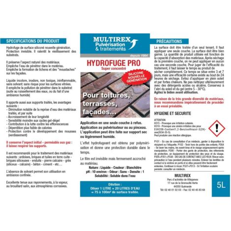 Multirex – Hydrofuge concentré 5L – Protection toiture contre humidité ...