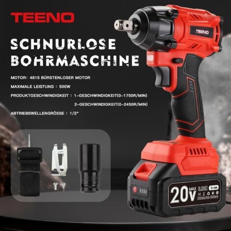 TEENO Tool 3 Piece Set Combi-Kit 20V (LITHIUM ANGLE GRINDER + CORDLESS ...