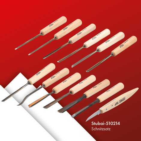 STUBAI Bildhauersatz 14-teilig Set aus Schnitzeisen, Schnitzwerkzeug ...