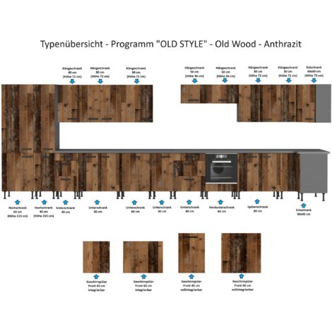 Frontblende für integrierten Geschirrspüler 45 cm Küche OLD STYLE Old ...