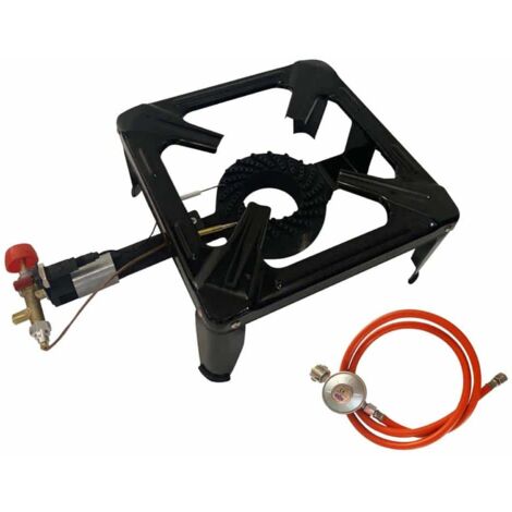 BBQ Gaskocher Hockerkocher mit Piezozünder Wokbrenner Wok 47x30cm ...