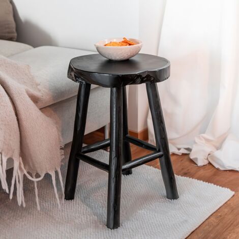 Hocker Holz Schwarz