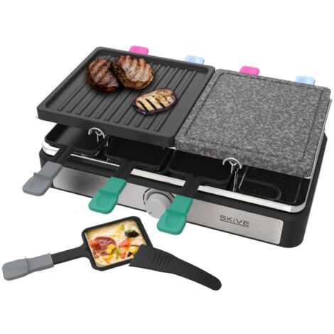 2x Raclette Grill mit Natursteinplatte Tischgrill Partygrill ...