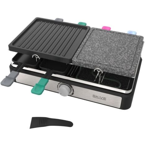 Skive Raclette Grill mit Natursteinplatte, Tischgrill für 8 Personen ...
