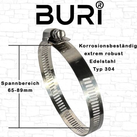 Schlauchschellen Edelstahl 65-89mm [25 Stück] Profi 304 Qualität ...