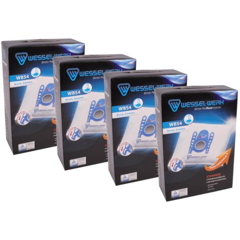 4 x WBS4 = Swirl S73 Staubsaugerbeutel für Bosch und Siemens mit ...