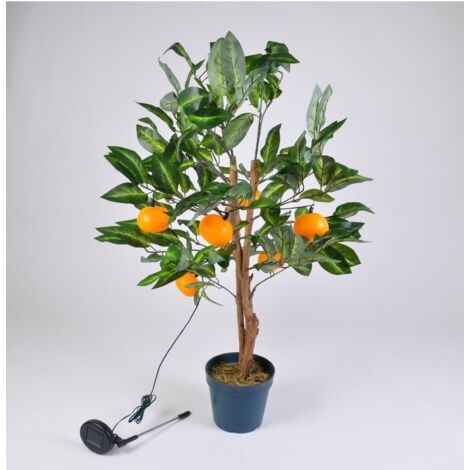 BURI LED Solar Mandarinen-Baum 90cm Orangen Bäumchen Obstbaum ...