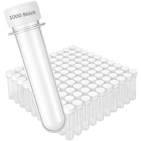 BURI 1000x Petlinge mit weißem Deckel Geocaching Behälter 12,6cm x Ø2 ...