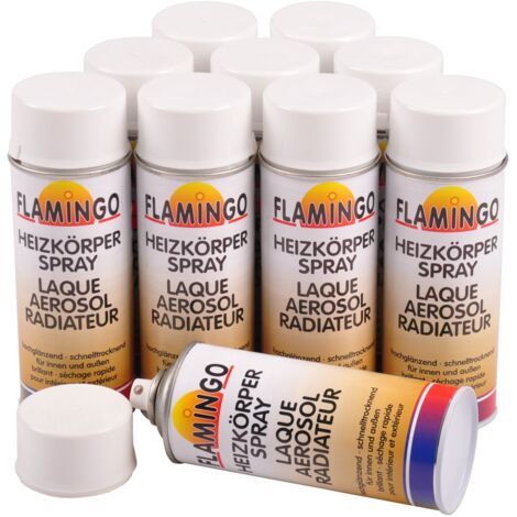 10x Spraydose 400 ml Heizkörper Lackspray glänzend wärmebeständig weiß ...