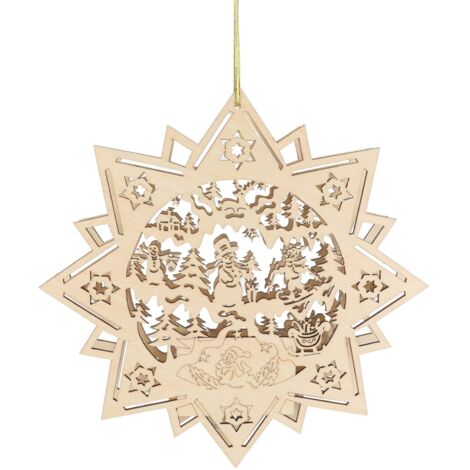 LED-Holzstern 30cm Leuchtstern Weihnachtsstern Weihnachtsdeko ...