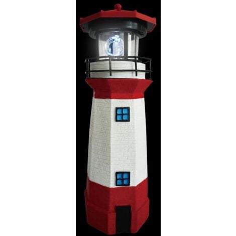 Solar-Leuchtturm 27,5cm mit rotierendem LED Licht Gartenleuchte Terrassendeko