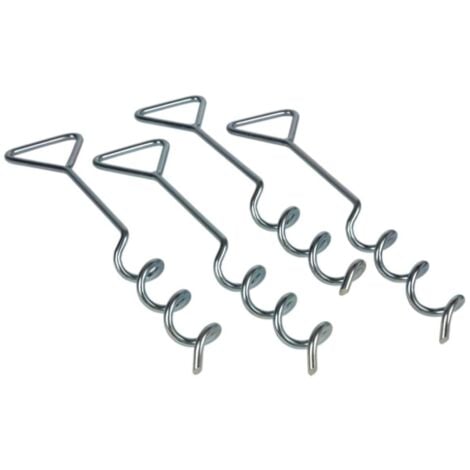4 x Bodenanker verzinkt 8-teilig mit Spanngurten Erdnägel Erdanker ...