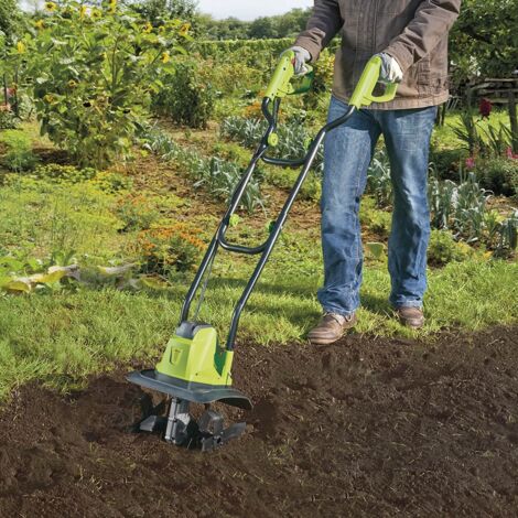 Electric Garden Tiller, Adjustable Cultivator & Rotavator to Break Up ...