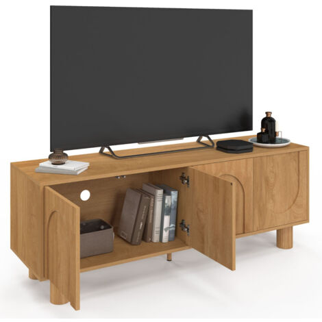 Meuble TV 140 cm ARCHIE 4 portes design arche effet bois