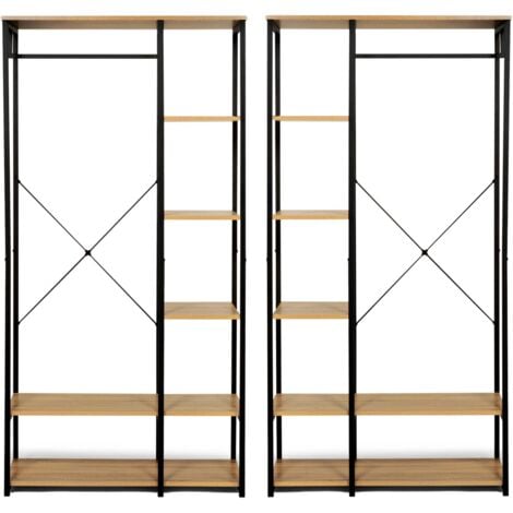Dressing modulable double penderie étagère DETROIT design industriel