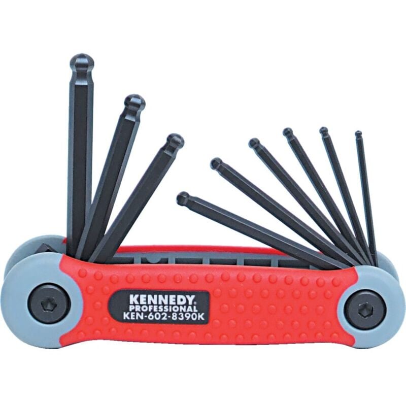 Kennedy 5/64"-1/4" Pro-torq Hex Ball Wrench Set on Clip (9)