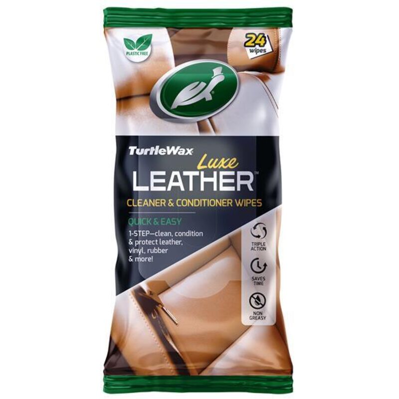 Turtle Wax Luxe Leather Cleaner & Conditioner Wipes, Pack of 24