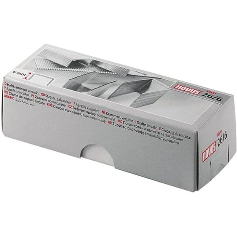Novus 26 6mm Galvanised Staples Pack 5000