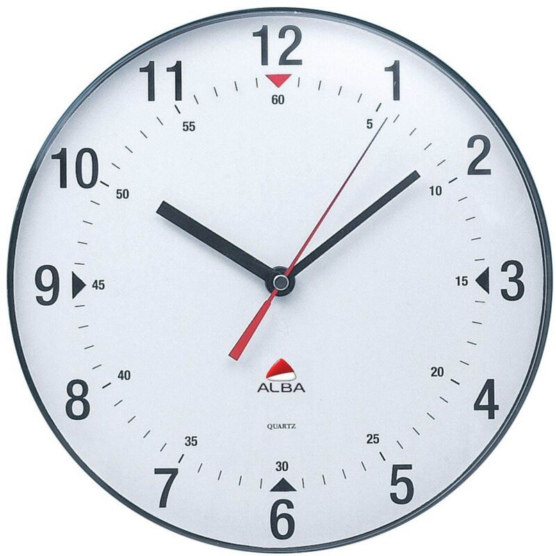 Alba Wall Clock 250mm Diameter Black