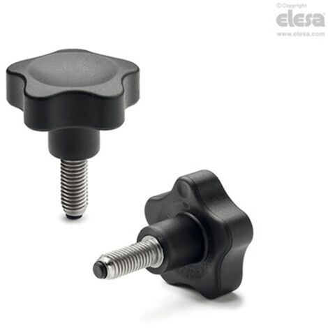 ELESA Solid lobe knob-VC.692/50-SST-p-M10x40-PB