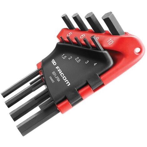 Facom 82H.JP9A Metric Hexagon Key Set, 9 Piece FCM82HJP9A