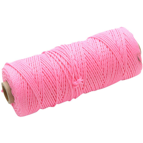 Faithfull Hi-Vis Nylon Brick Line 100m (330ft) Pink FAIBLHVP