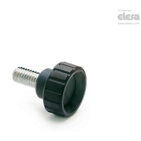 ELESA BT Fluted knobs Technopolymer Zinc-plated steel threaded stud BT.16 p-M4x6
